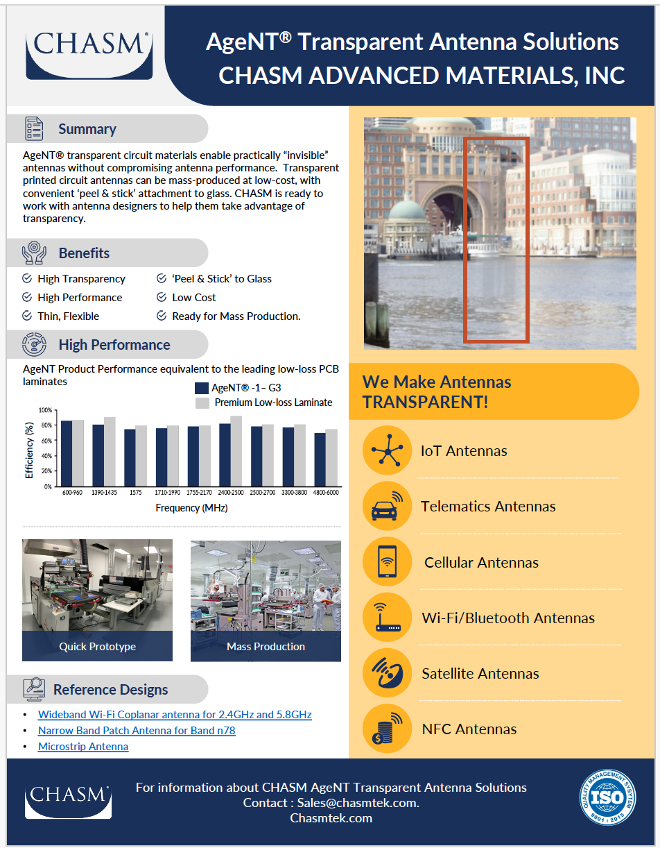 CHASM AgeNT Transparent Antenna Solutions Brochure
